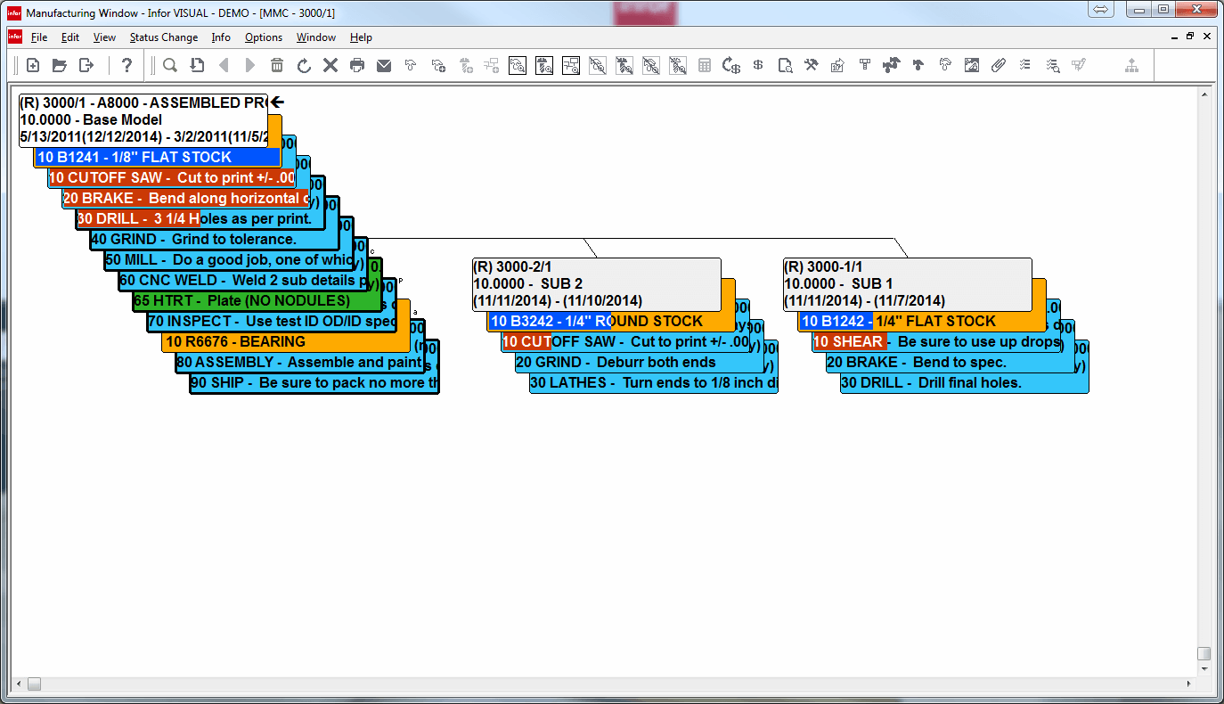 Using Infor VISUAL 8.0.0, working with the Manufacturing Window. Is ...