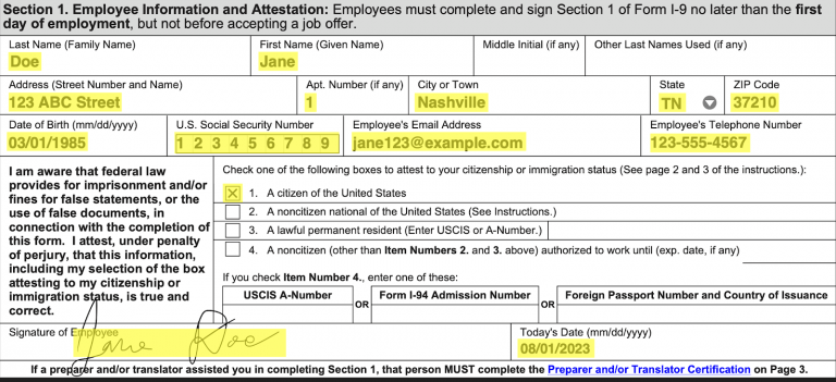 How to Fill Out I-9 Form (New for 2023)